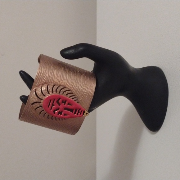 Jewelry | Vintage Copper Enamel Statement Tribal Face Mask Cuff ...